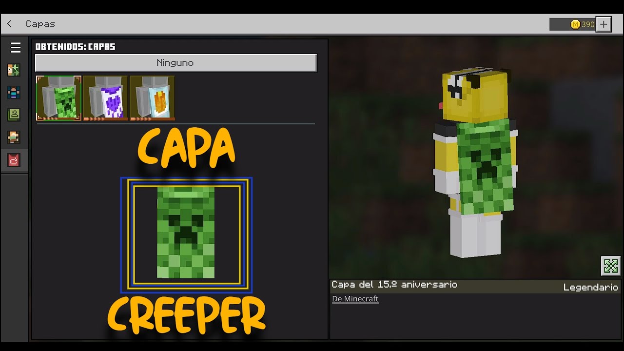 CAPA ESPECIAL 15 AÑOS - CAPA CREEPER para MINECRAFT BEDROCK - YouTube
