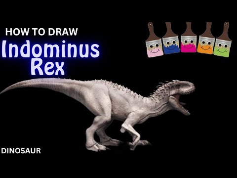 How to Draw Indominus Rex dinosaur from Jurassic World Easy Step By ...