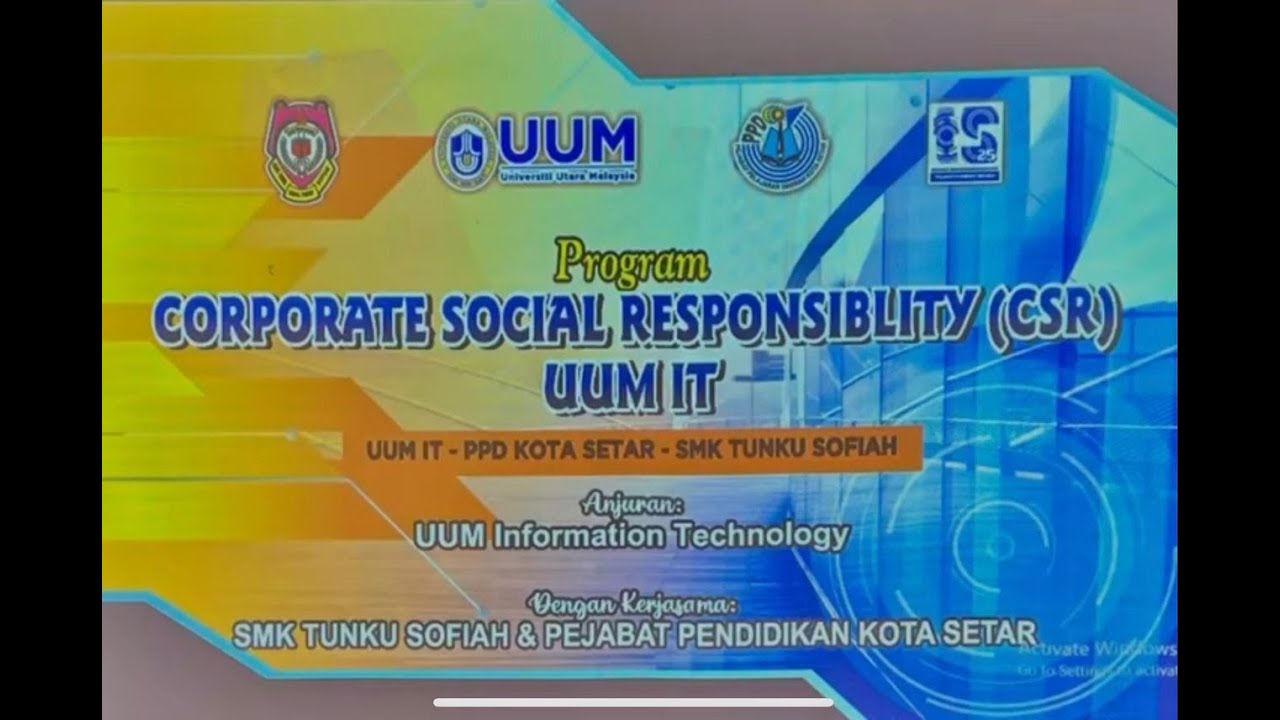 PROGRAM CORPORATE SOCIAL RESPONSIBILITY (CSR) UUMIT, UNIVERSITI UTARA ...