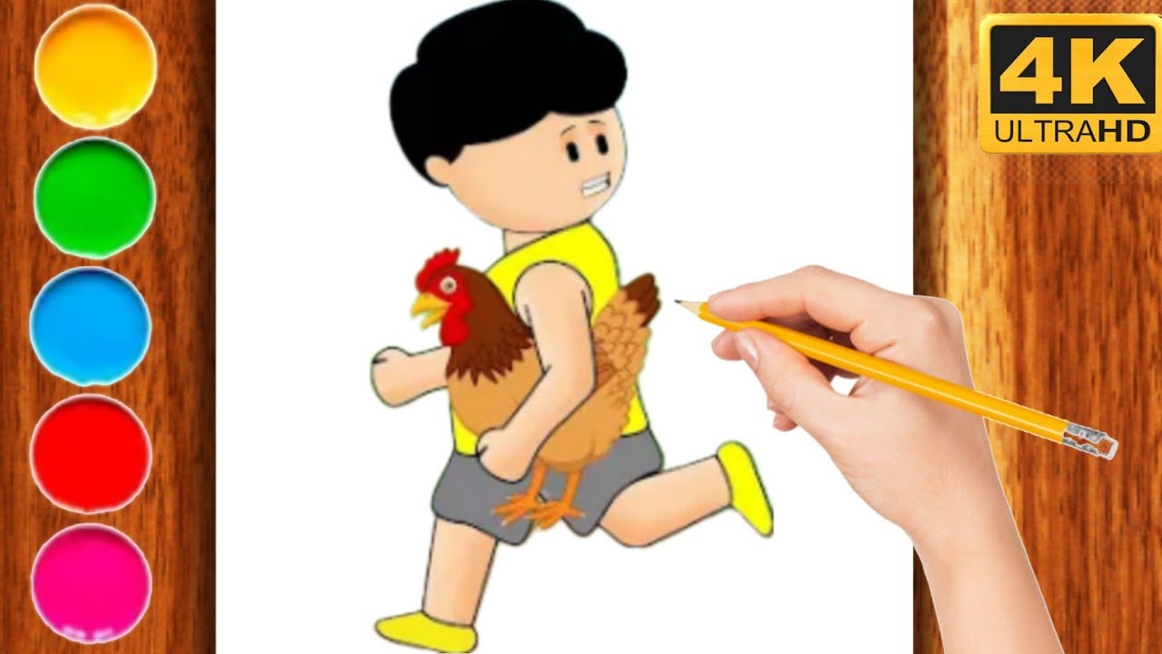 মুরগী চোর ইয়ামিন ছবি আঁকা | Sraboni samba cartoon 🤣 Samima Sraboni ...