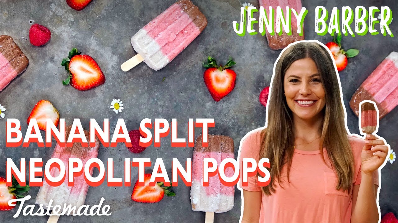 Banana Split Neapolitan Pops I Jenny Barber - YouTube