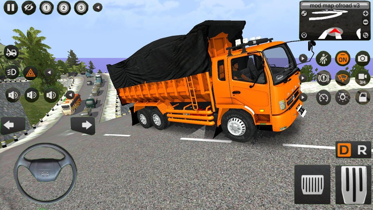 Terguling Mobil Truk Tronton Fuso Game Mobil Simulator Bussid - YouTube