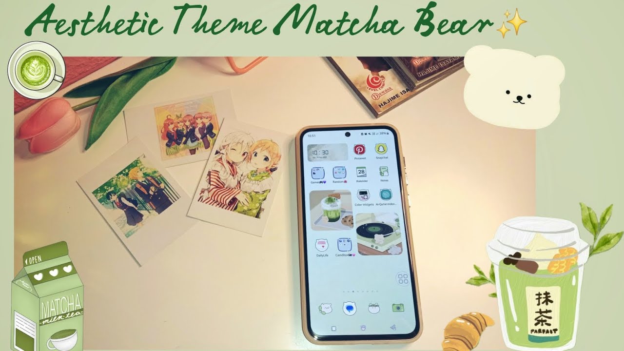 How to make Aesthetic Homescreen|Matcha Bear theme🍵🧸 - YouTube