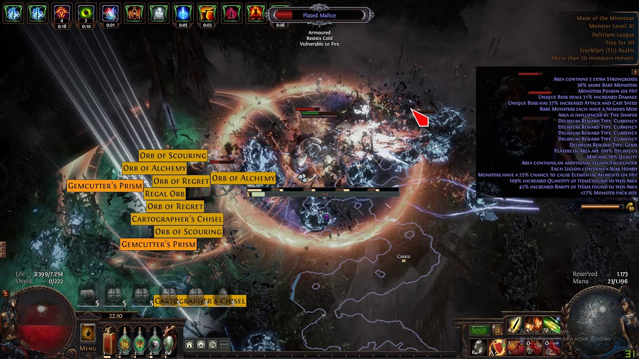 T16 100% Minotaur Map -- VD Spellslinger + RF + VRF Suicide Setup :D ...