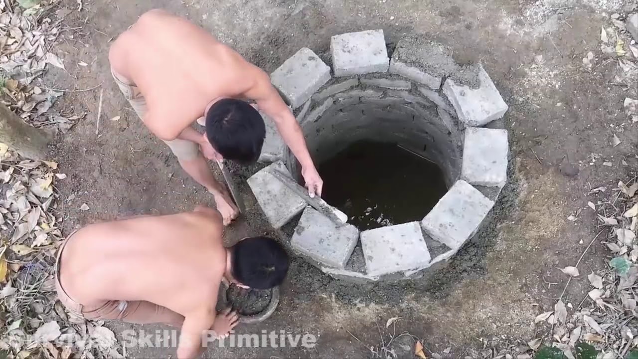 Primitive technology searching for groundwater and water filter water ...