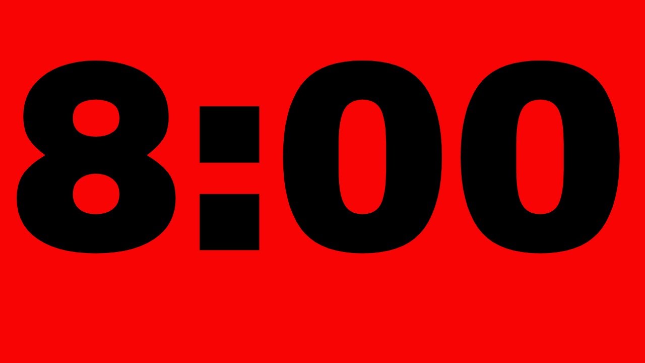 8 Minute Timer: Alarm At The End, (Silent Countdown) - YouTube