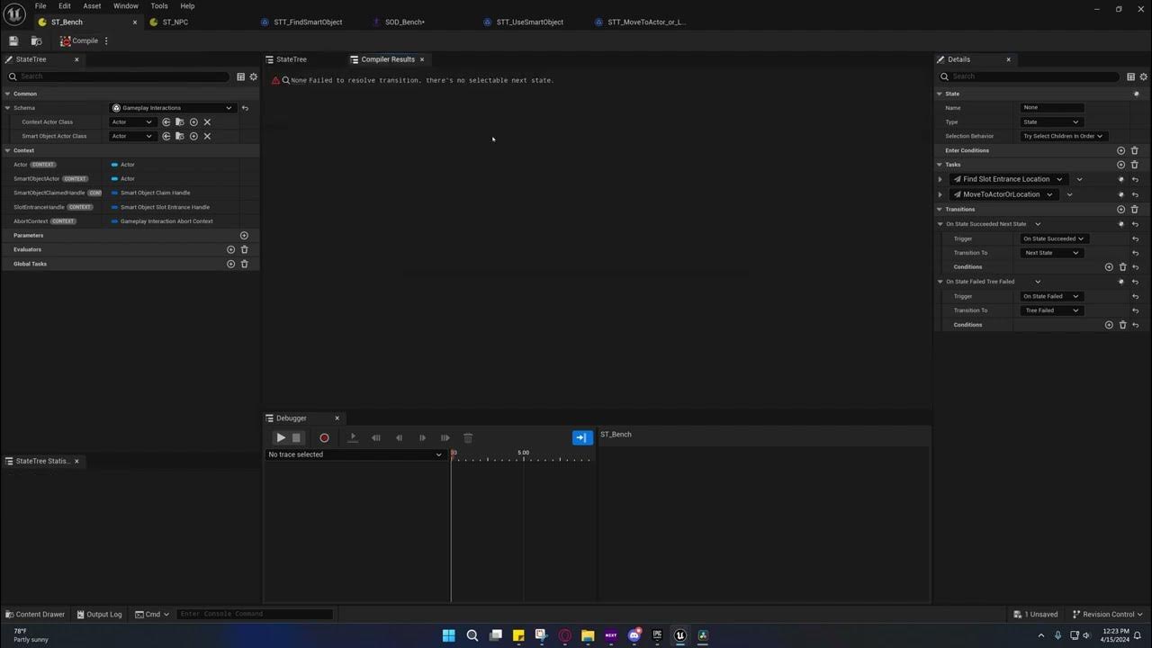 UE5.3 - Smart Object Gameplay Interactions: Bench State Tree Setup - YouTube