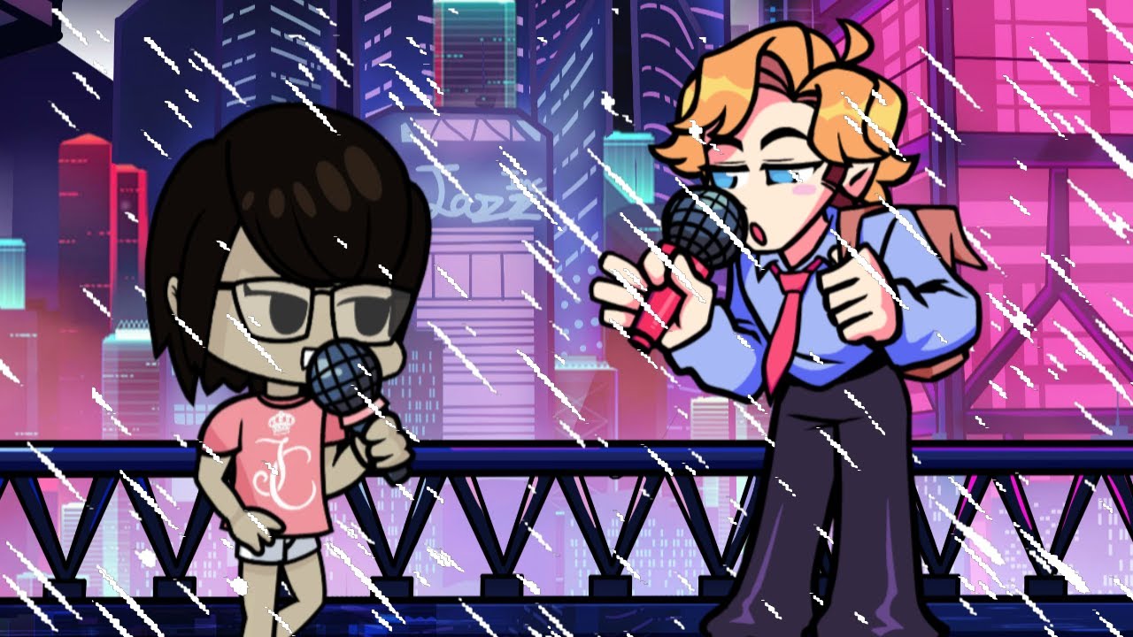 FNF - Kagayaku Kassetto, but Kyu and Senpai sing it - YouTube