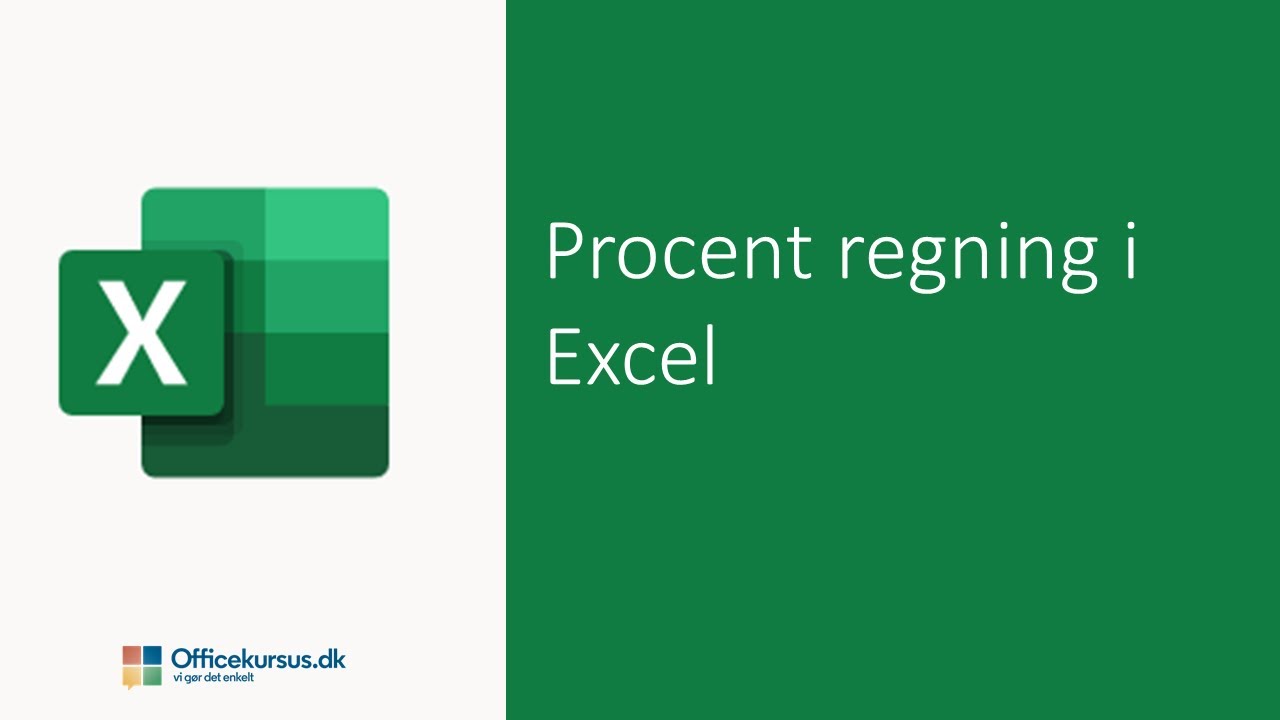 Procentregning i Excel - YouTube