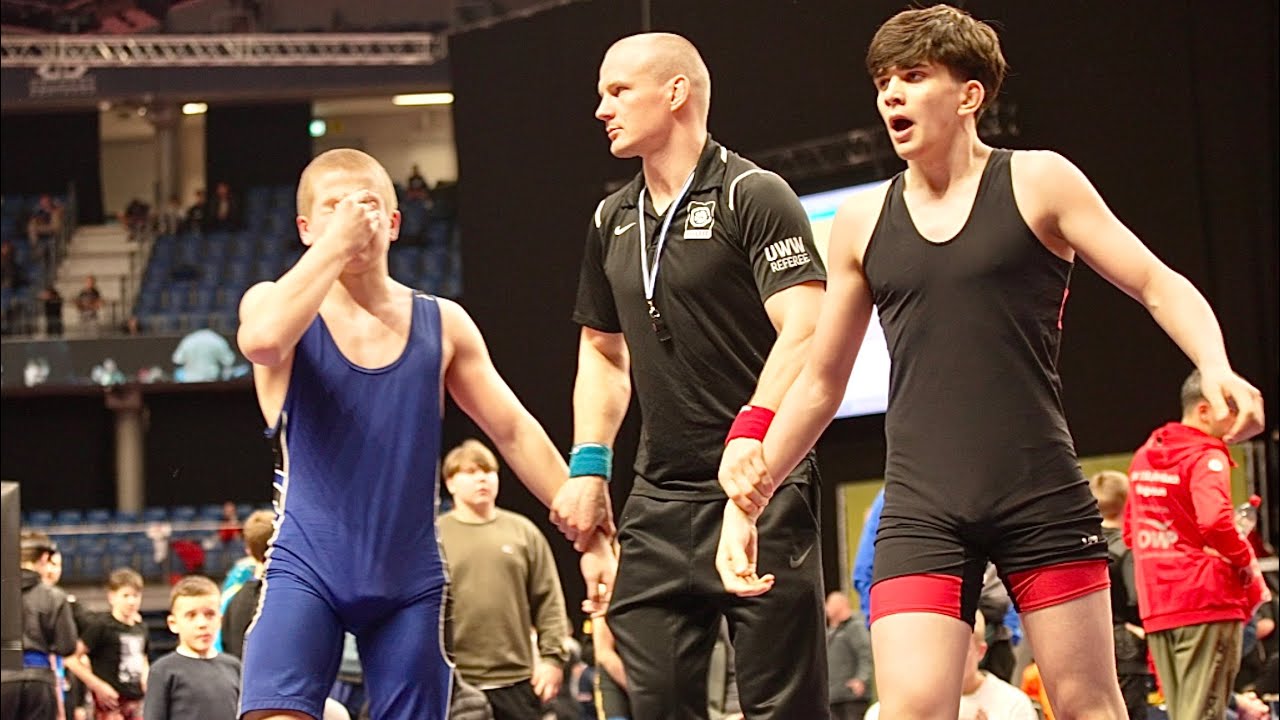 U15 Ali Dadaev (FRA) vs Vsevolods Sergejevs (LAT) 75kg. Freestyle boys ...