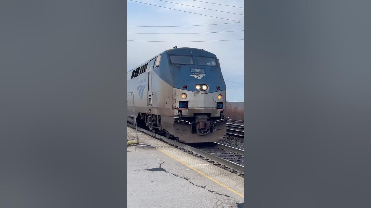Amtrak 96 P42DC Leads Amtrak 48 At Depew Station 12/31/24 - YouTube
