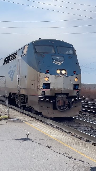 Amtrak 96 P42DC Leads Amtrak 48 At Depew Station 12/31/24 - YouTube