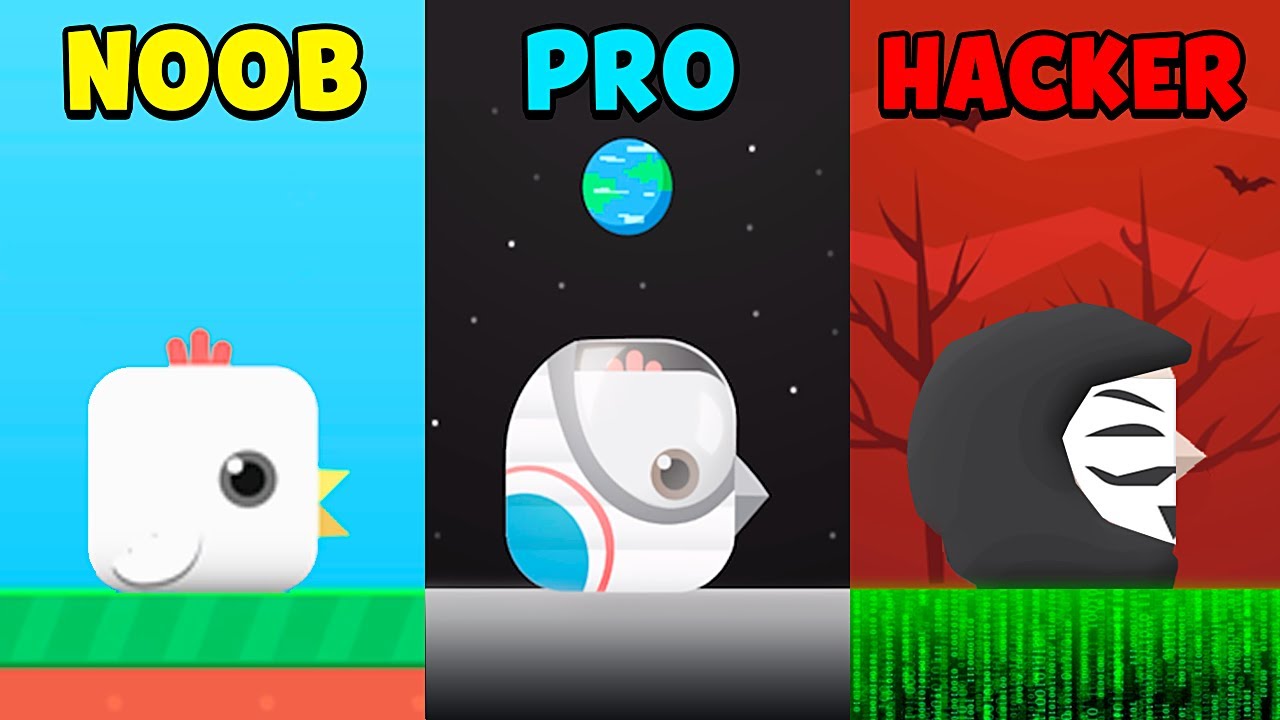 NOOB vs PRO vs HACKER - Square Bird - YouTube