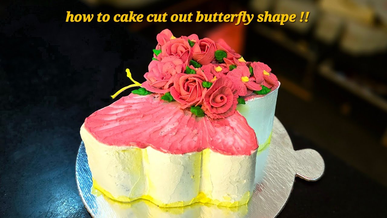 New whipping cream Butterfly cake|best cake cut out butterfly shape ...