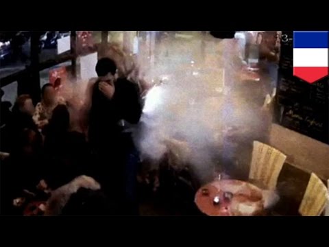 Paris attacks: Video of Brahim Abdeslam suicide bomb at Comptoir Voltaire restaurant - TomoNews