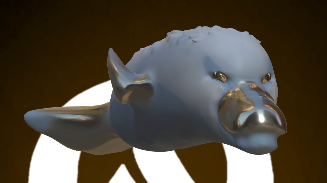 Drawing an evil dolphin in a minute 3d - YouTube