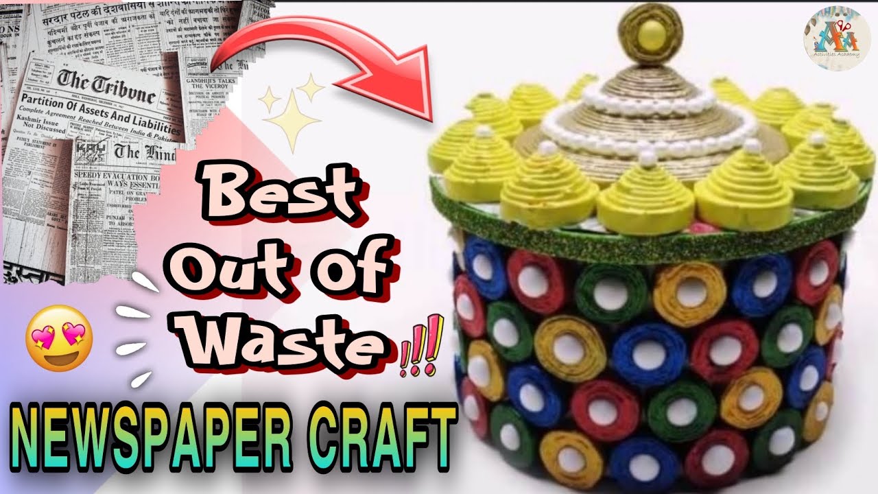 Newspaper Craft Idea | Newspaper Reuse Idea | Best out of waste idea ...