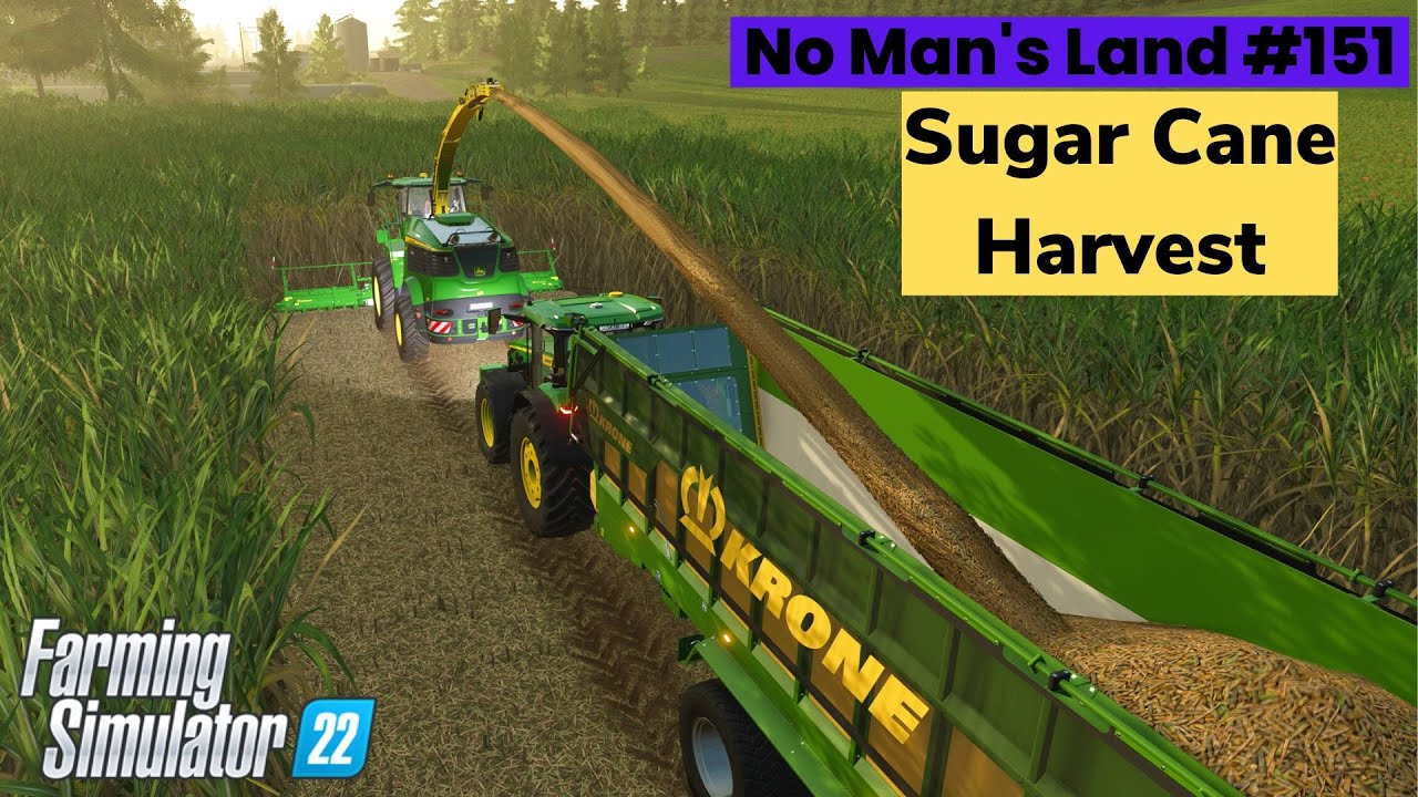 #FS22🚜Difficult Harvesting of Sugar Cane with a John Deere 9900 ...