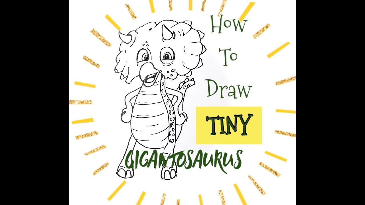 How to draw: TINY from GIGANTOSAURUS series DISNEY+ NETFLIX / Como ...