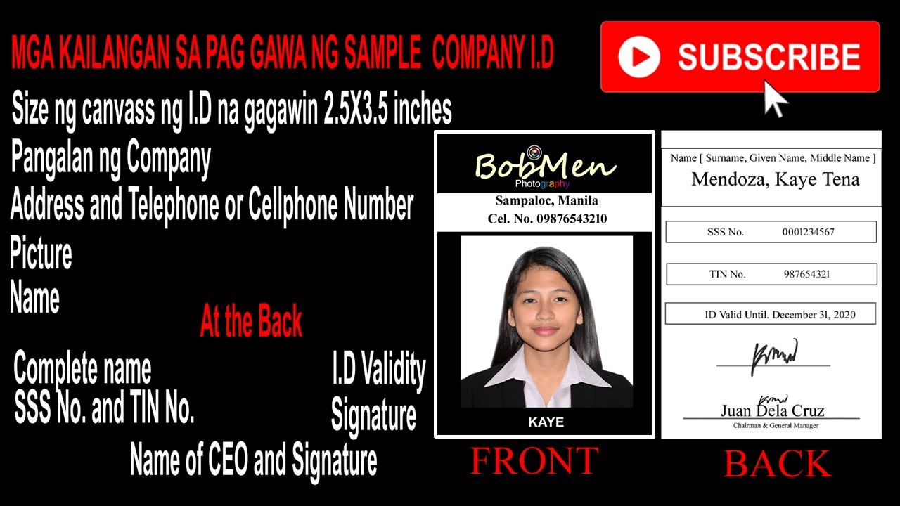 COMPANY I.D DESIGN USING PHOTOSHOP | PAANO GUMAWA NG SIMPLE COMPANY I.D ...