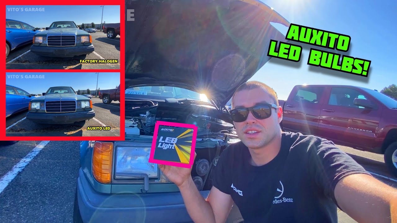 Auxito LED Headlight Bulbs on Mercedes W124 Review! COUPON CODE ...