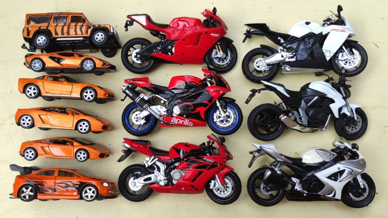 Various Diecast Model Cars & Bikes, Lamborghini, Ducati Bike, KTM RC8 ...