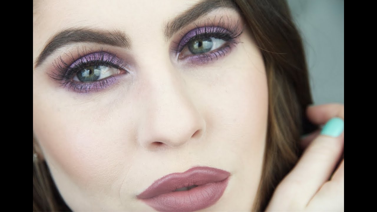 Vibrant Purple Eye & Matte Face | Makeup Tutorial - YouTube