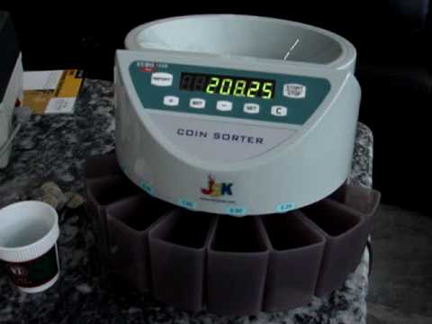 JSK Coin Counter Sorter Eurox J-510 เครื่องนับเหรียญ - YouTube