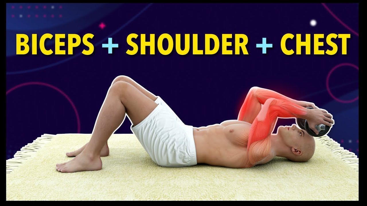 9-Minute Arms Workout With Dumbbells: Biceps + Shoulder + Chest - YouTube