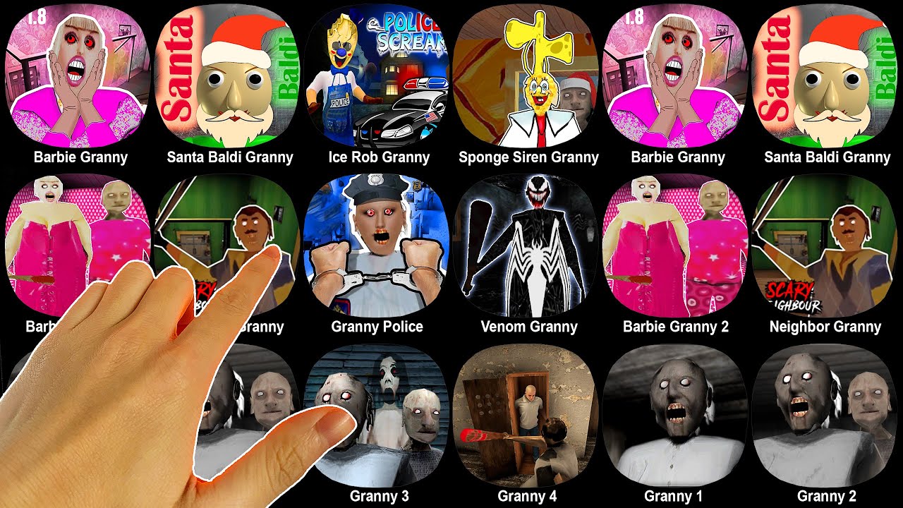 All Granny Mod | Santa Baldi Granny, Ice Rob Granny, Granny Chapter 1+2 ...