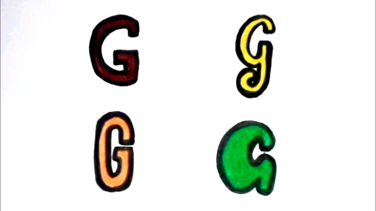 Let's Learn Alphabet 'G' Drawing | How to draw 'G' step by step for ...