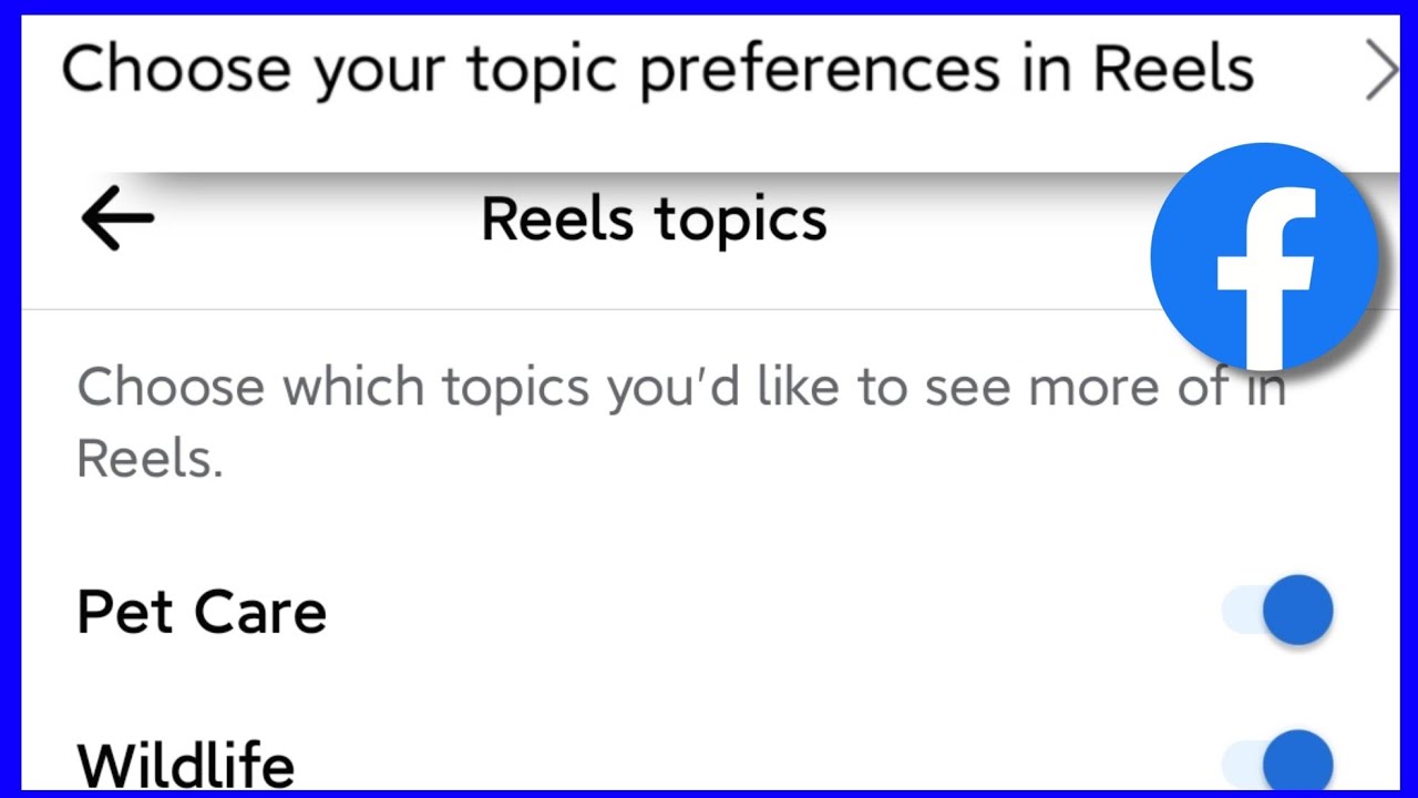 How To Choice Facebook Prefers Reel Topic | How to select topics on ...