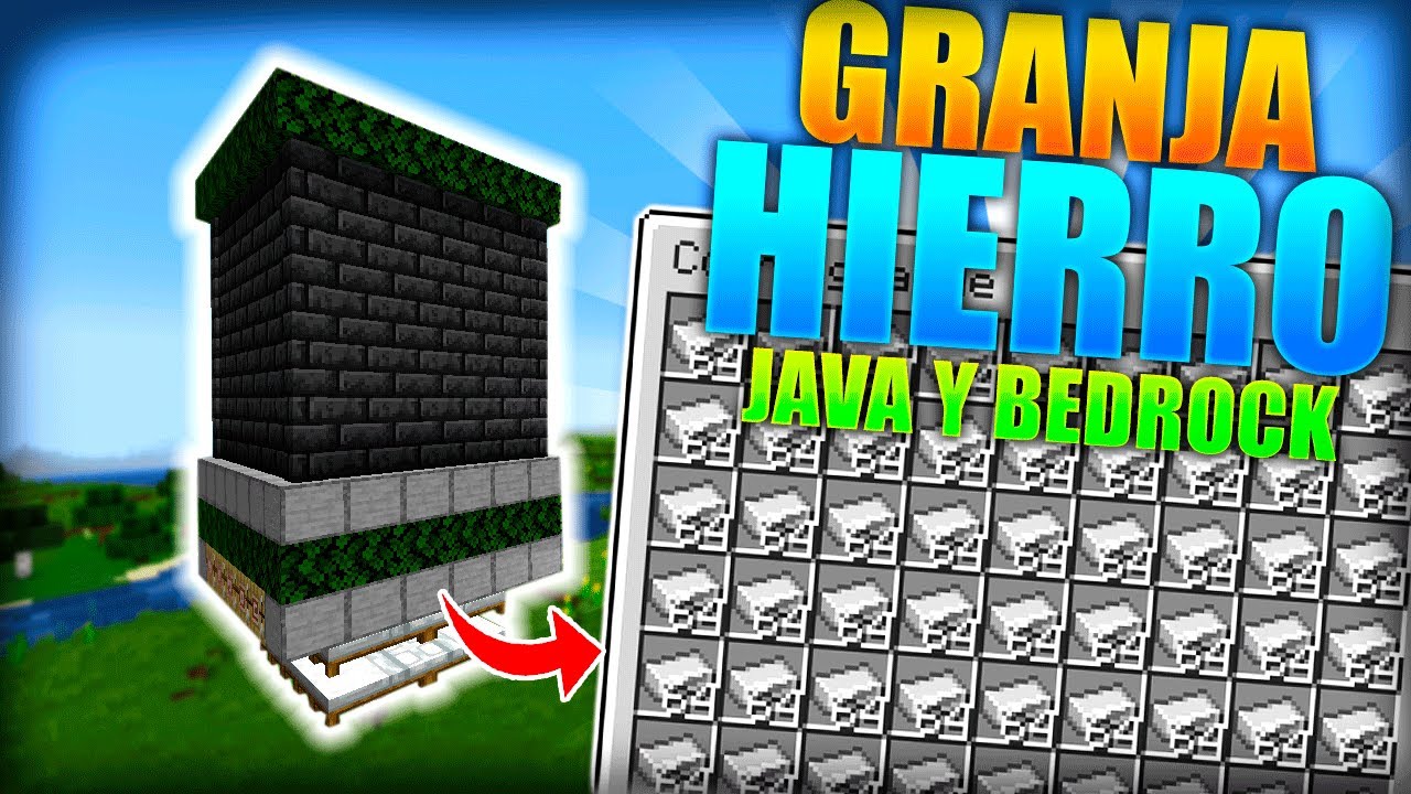 GRANJA de HIERRO para MINECRAFT JAVA y BEDROCK!!! - YouTube