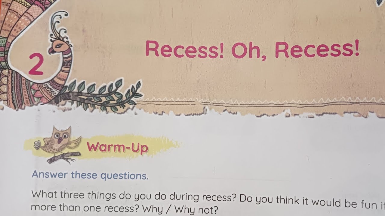 class-4//subject -english//chapter-2 Recess! oh,Recess!// Questions and ...