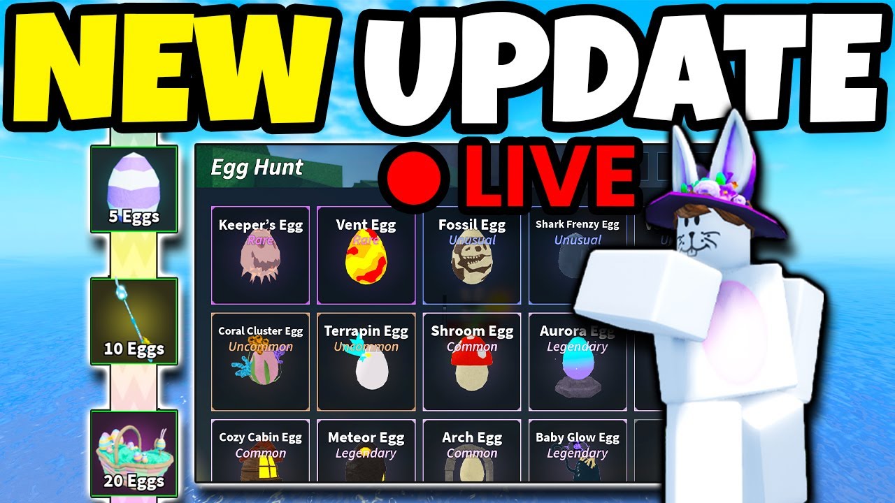 🔴 [LIVE] NEW EASTER EGG HUNT UPDATE For FISCH Roblox! - YouTube