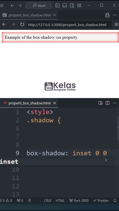 Property Box-Shadow Pada CSS #css #htmldasar #kelaskomputeronline #html - YouTube