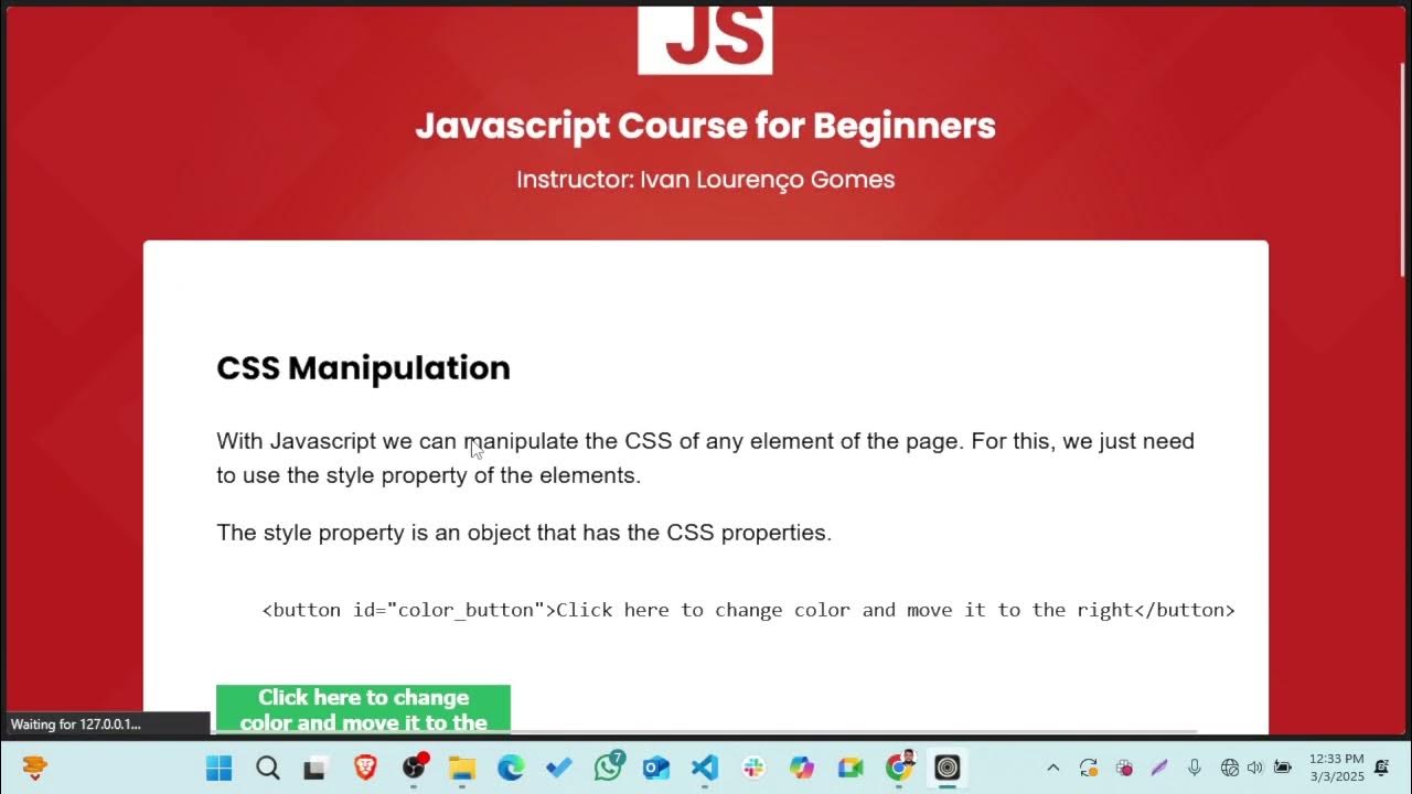 33. CSS Manipulation (Part-2) | 3rd March | Web Design & Development | Web Development Academy ...