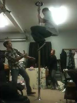 Stripper pole fail, ginger face plant - YouTube