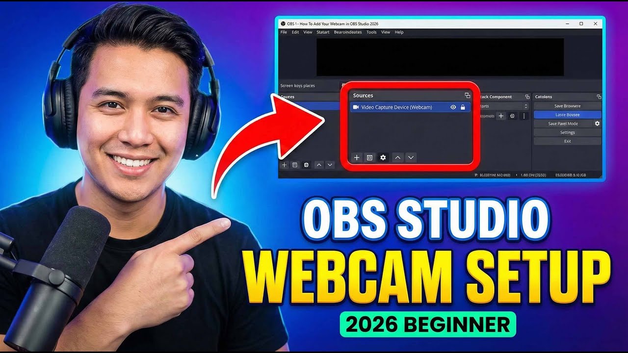 How To Add Your Webcam in OBS Studio 2026 (Beginner Tutorial For ...