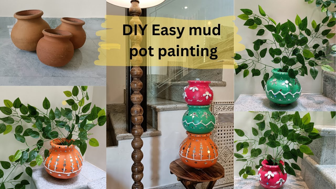 Easy mud pot painting for festivals/Weddings...Decorate your home with ...