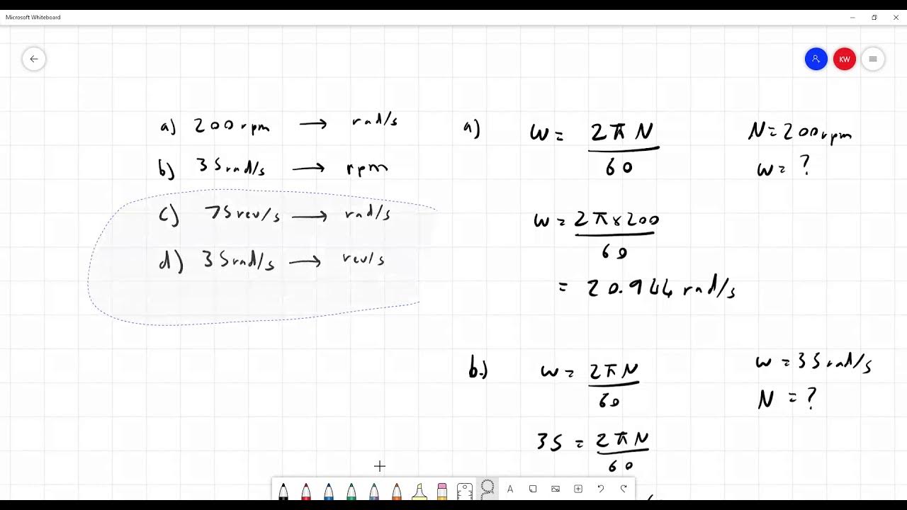 Engineering Dynamics angular velocity unit conversion - YouTube