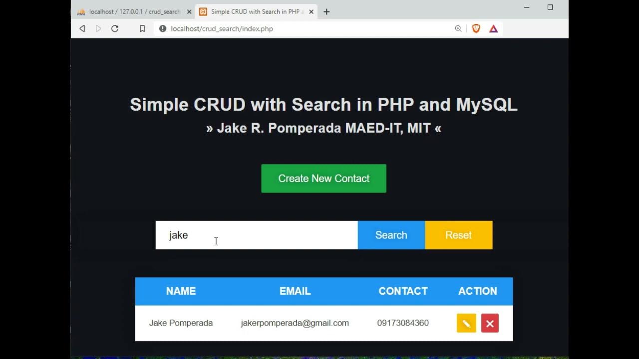 Simple CRUD With Search in PHP and MySQL (Tagalog) - YouTube