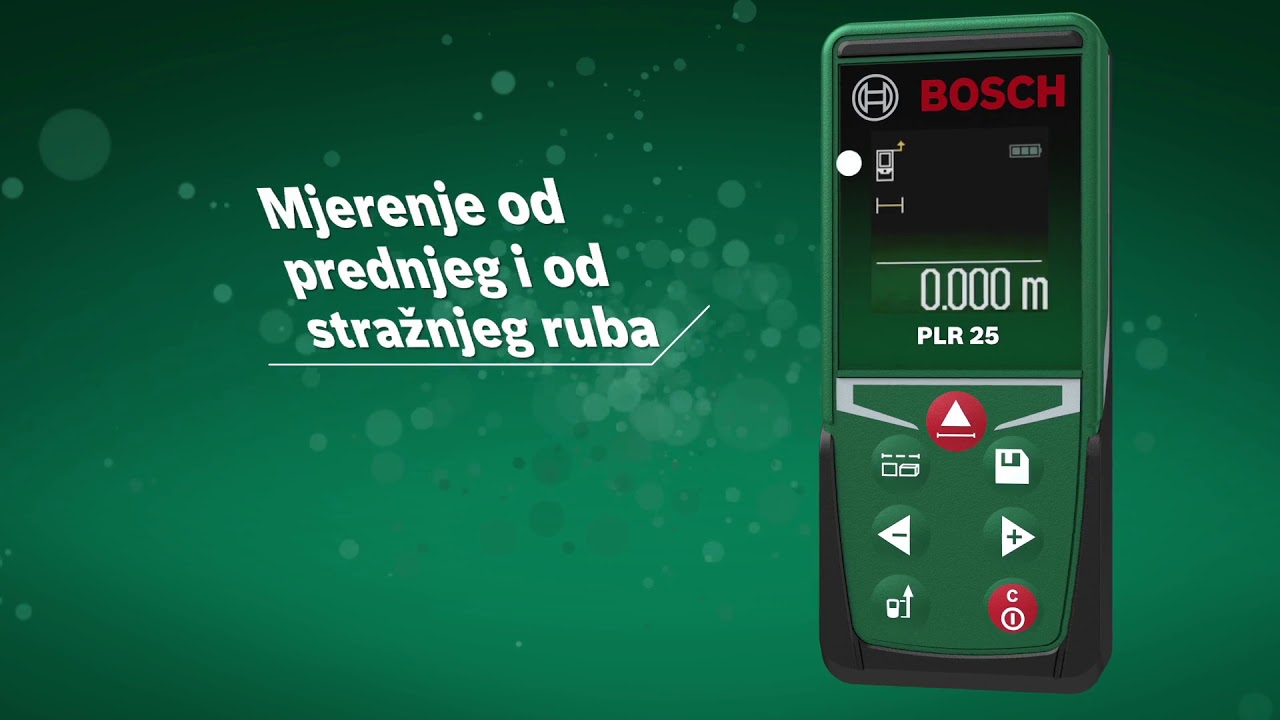 Bosch PLR 25 - Digitalni laserski daljinomjer - YouTube