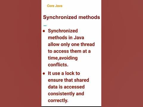 Synchronized methods (73) #corejava - YouTube