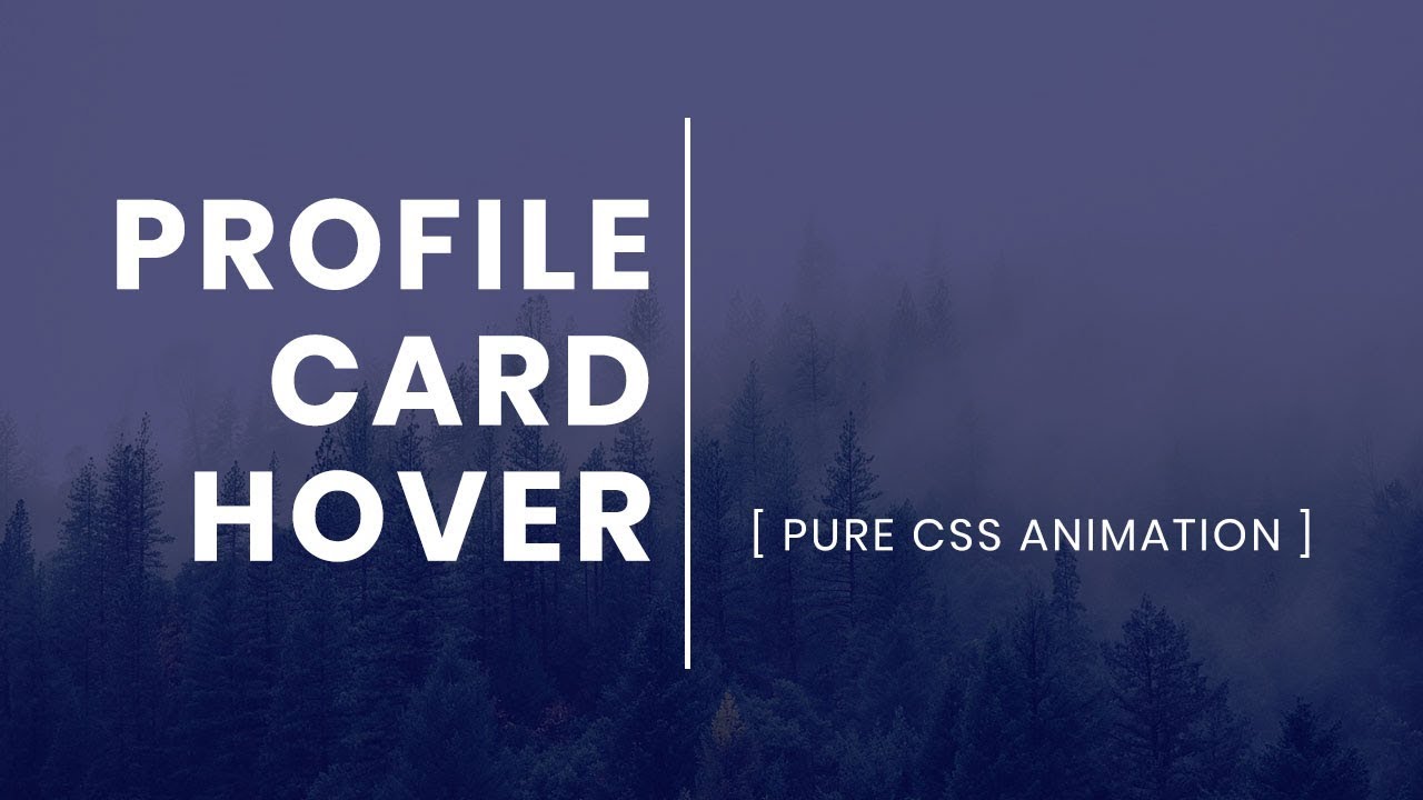 Simple Profile Card Hover Effect Css User Profile Card Design Youtube
