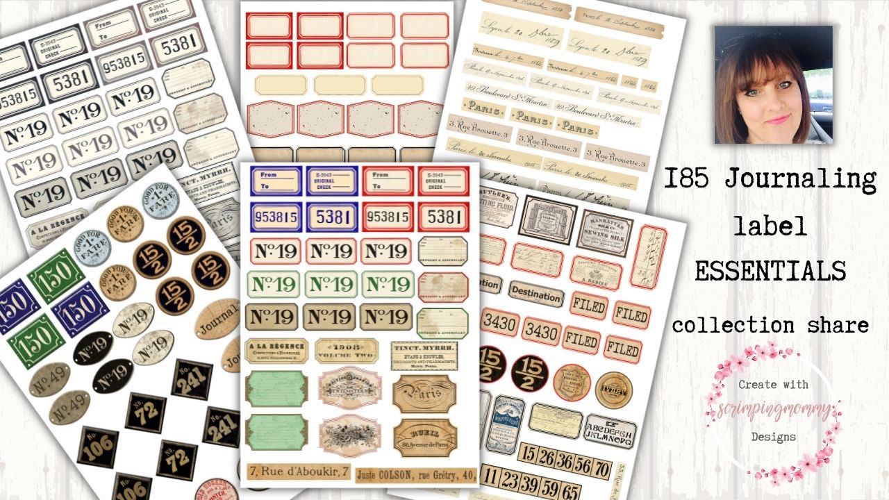 185 Journaling label essentials collection share - YouTube