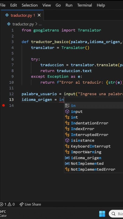 Programando Un Traductor En Python Uso De Api En Python Pythonprogramming Pythonforbeginners