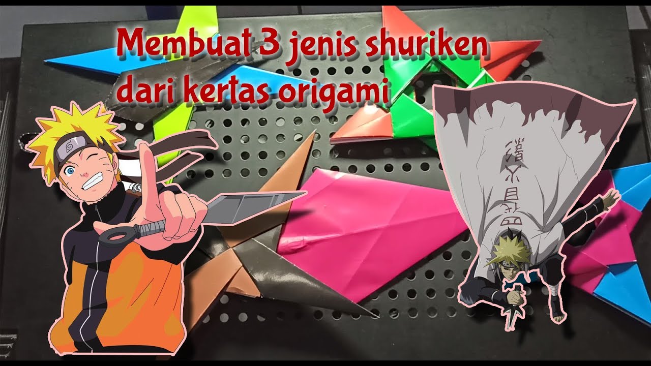Membuat 3 jenis shuriken naruto dari kertas origami - YouTube