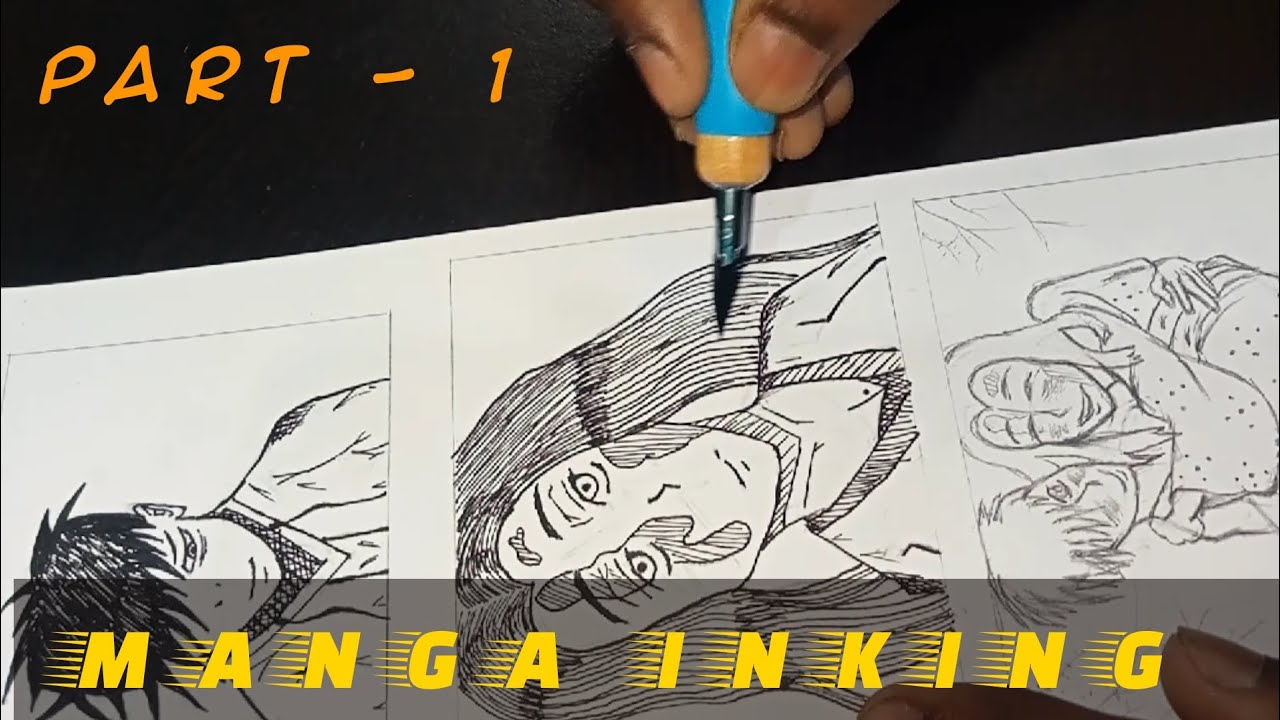 Manga Inking Process Part - 1 || マンガのペン入れ工程パート1 ..#manga #mangaprocess ...