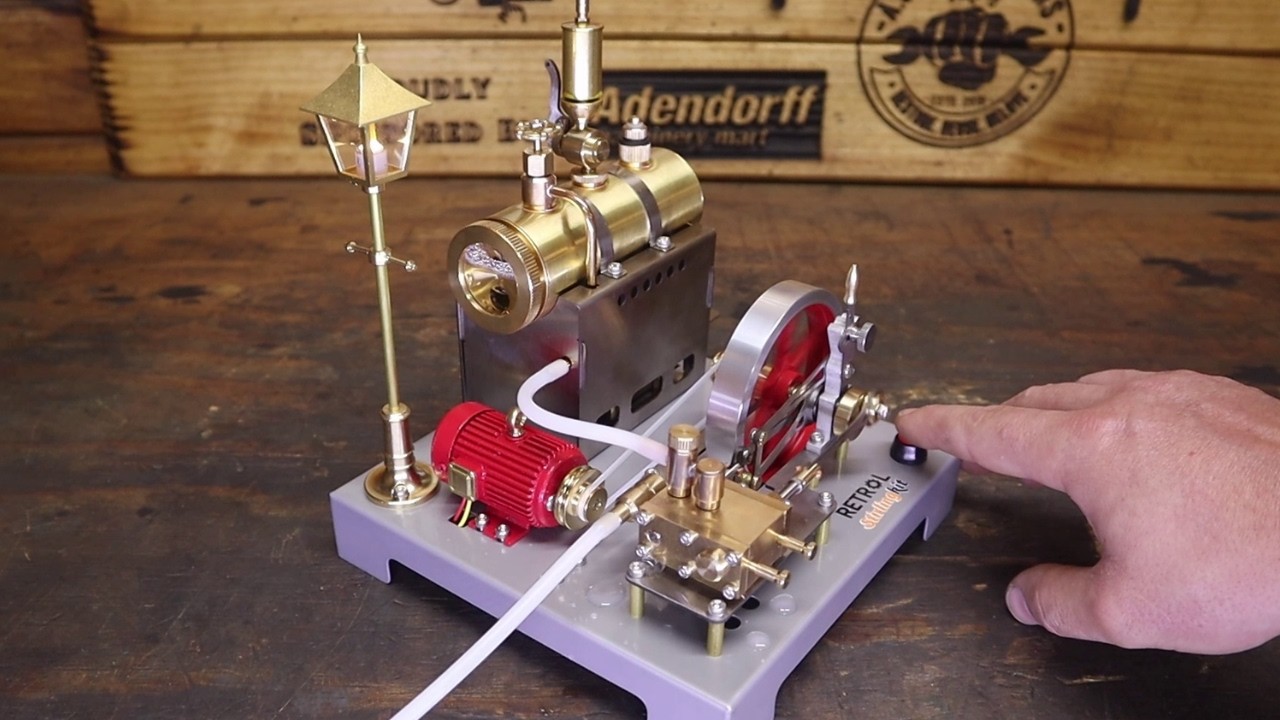 Real working mini mill steam engine with street light generator. - YouTube